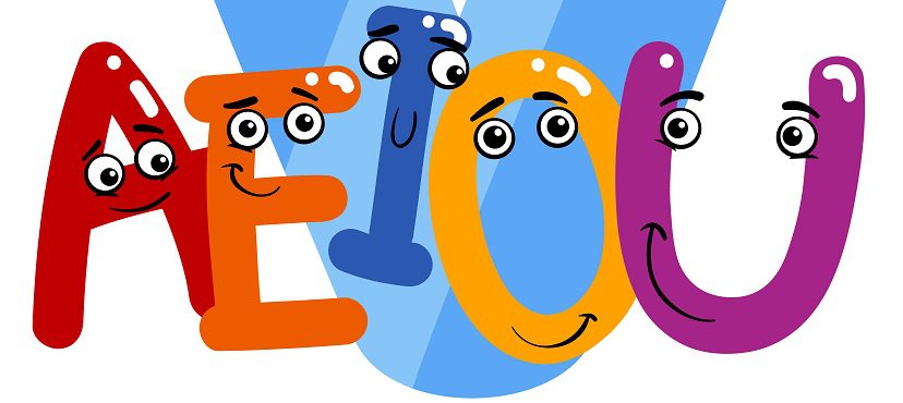 letter v with vowels cartoon illustrationMaking English Fun