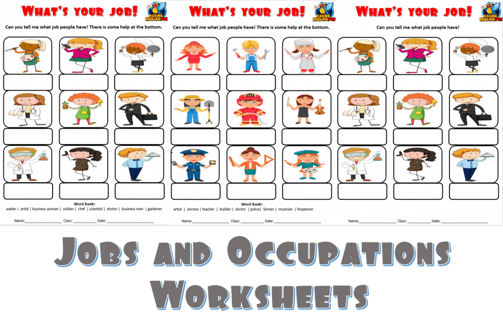 4 Jobs and Occupations worksheetsMaking English Fun