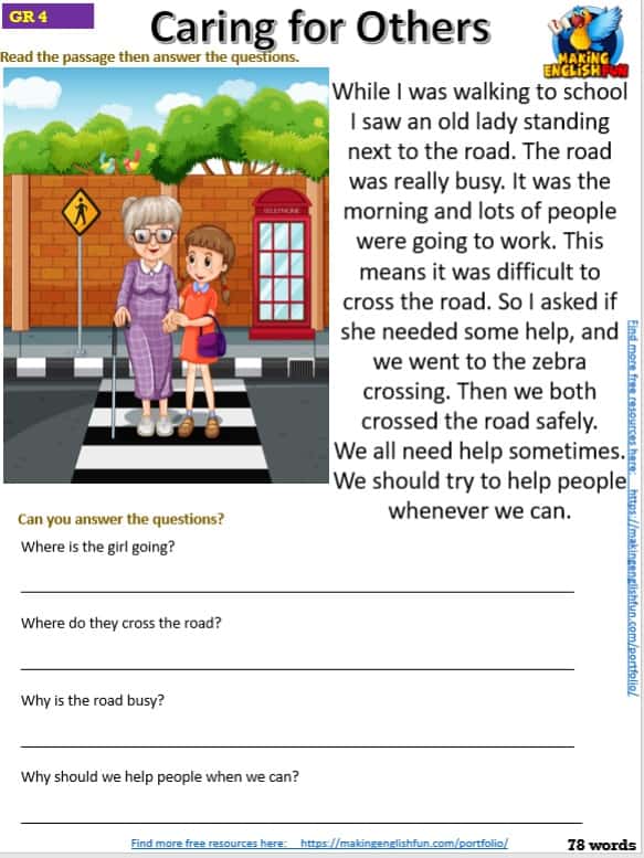 Reading Comprehension and Writing Worksheets – Kindergarten and Primary ...