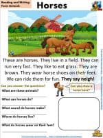 Farm Animals Reading Comprehension Worksheets Kindergarten and Grade 1 ...