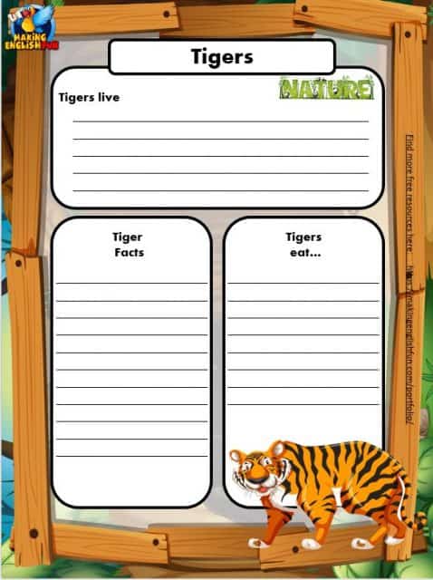50+ Animal Writing cards for ESL and Primary students.Making English Fun