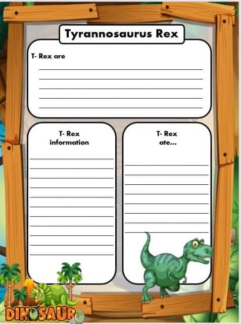 Dinosaur Writing cards for ESL and Primary students.Making English Fun