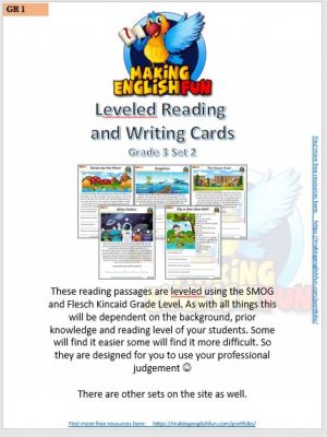 Reading and Writing Comprehension Cards Grade 3 Set 2 – Multi Grade ...