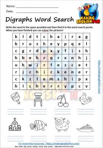 Digraph and Blends: 4 Word searches – EditableMaking English Fun