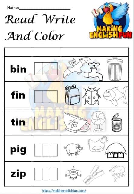 100 + Free CVC Worksheets, Activities and games.Making English Fun