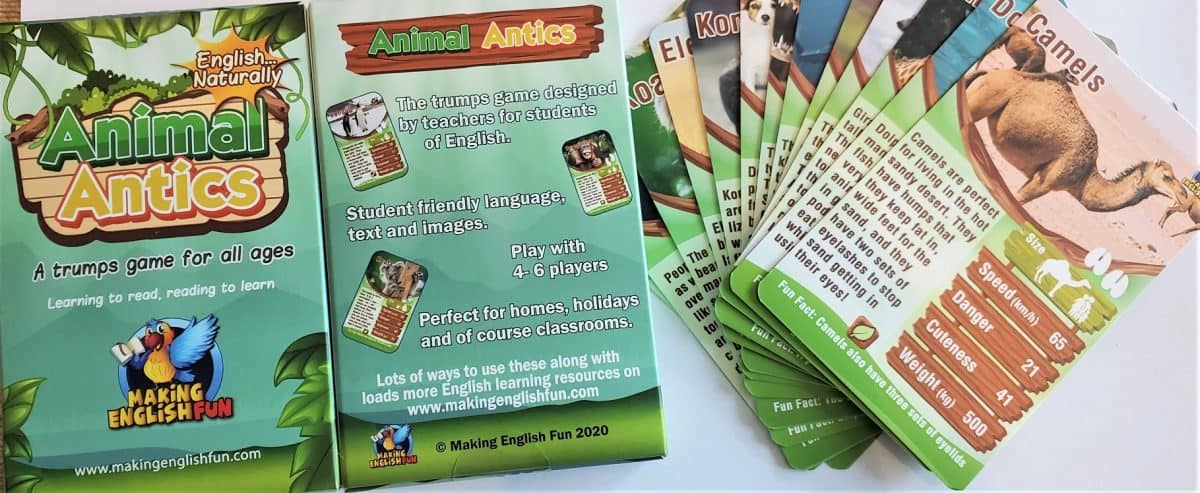 4 x Classroom Bundle: Animal Antics English Education Trumps Game for ...