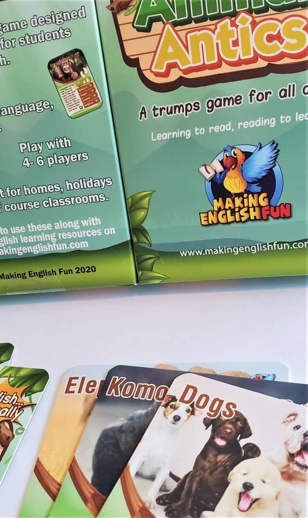 4 x Classroom Bundle: Animal Antics English Education Trumps Game for ...