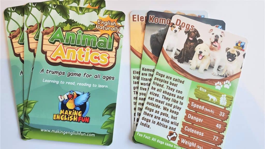 Animal Antics English Education Trumps Game for ESL, Kindergarten and ...