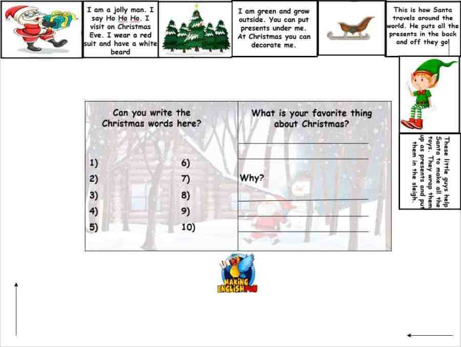 Christmas Craft Dominoes ActivityMaking English Fun