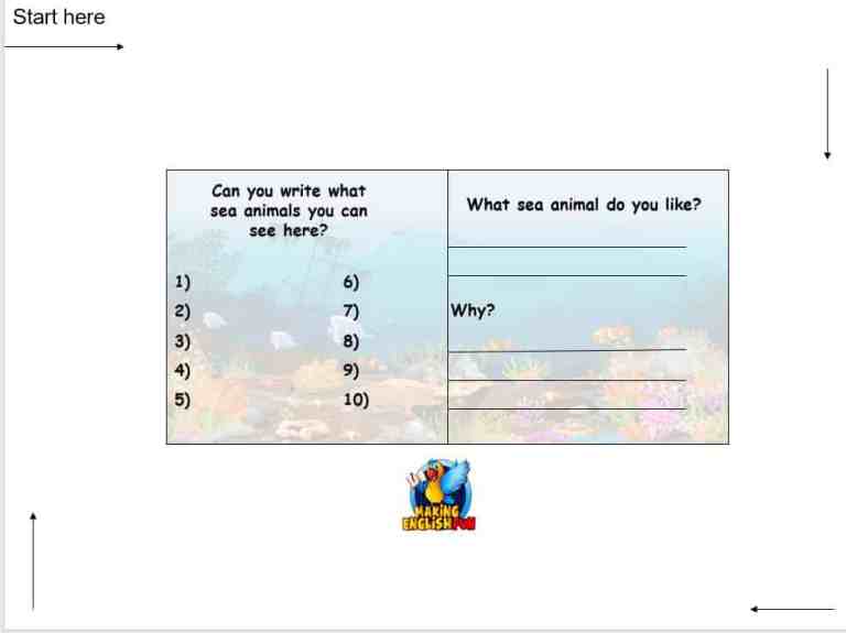 Ocean Animals Dominoes Reading and Crafts- PowerPoint editableMaking ...
