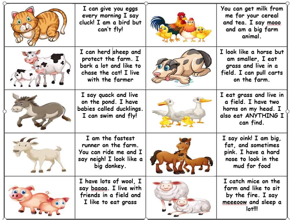 FREE Farm Animals Reading and Craft Dominoes ActivityMaking English Fun