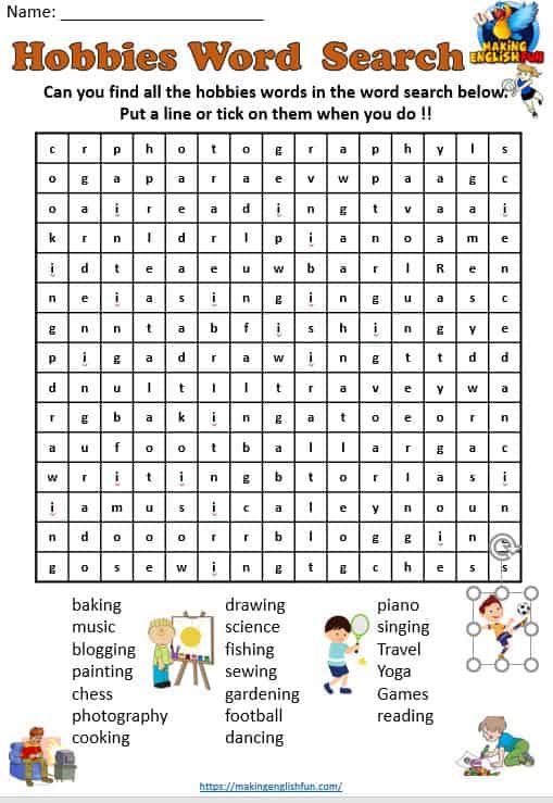 Hobbies Worksheets for Classrooms and ESL.Making English Fun
