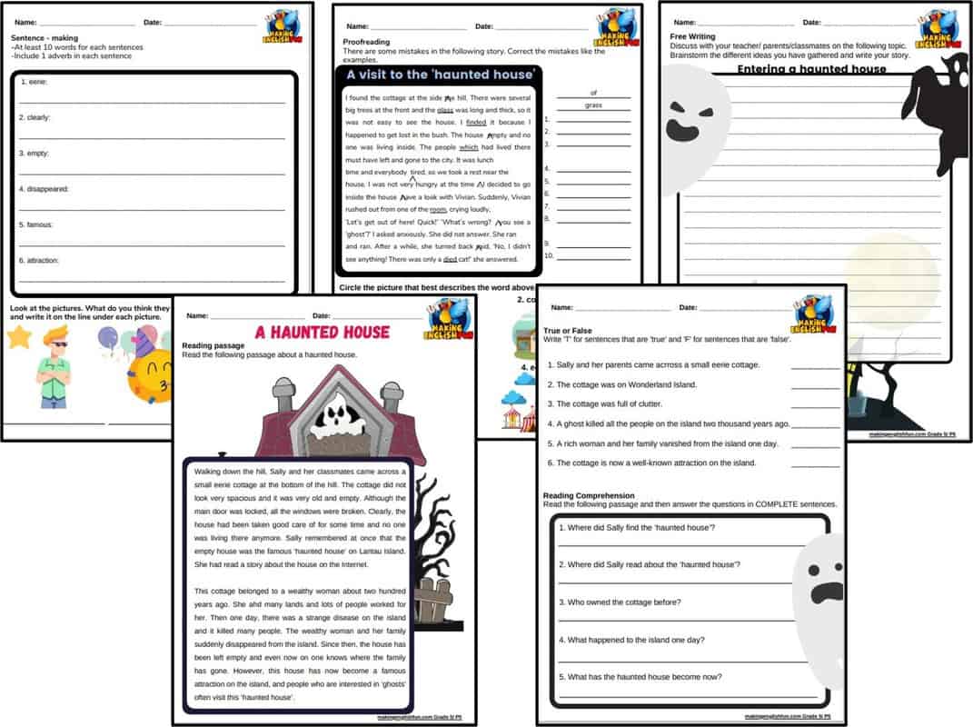 FREE Grade 5 Reading and Writing WorksheetsMaking English Fun