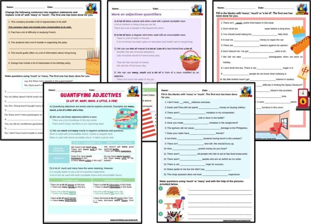 Quantifier Worksheets Grade 4 – ^ – Making English Fun