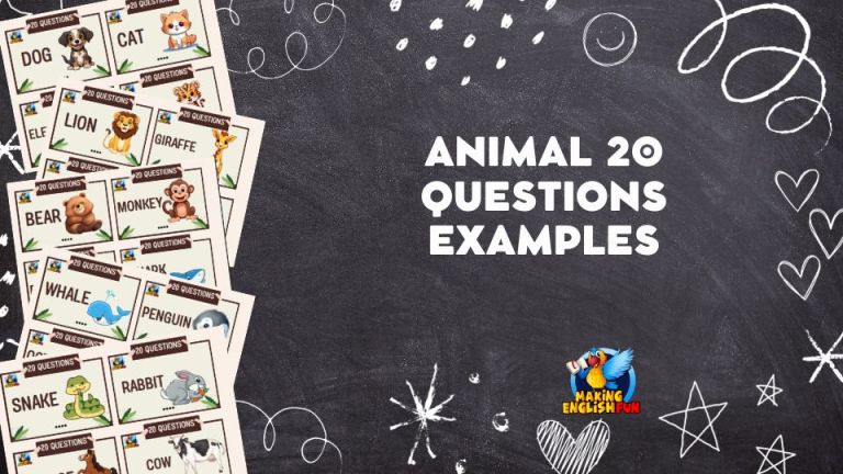 20 Questions Game: Examples Questions and PrintablesMaking English Fun