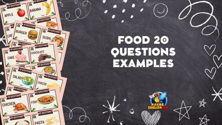 20 Questions Game: Examples Questions and PrintablesMaking English Fun