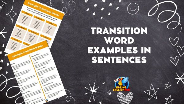 Transition Word Examples in SentencesMaking English Fun