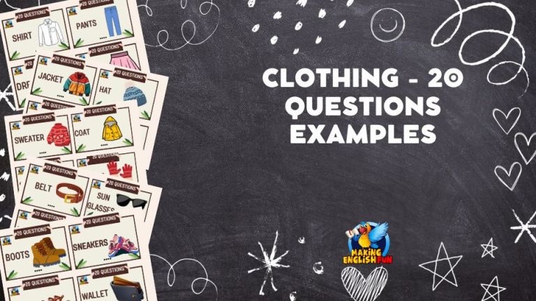 20 Questions Game: Examples Questions and PrintablesMaking English Fun