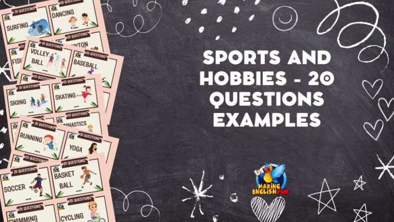 20 Questions Game: Examples Questions and PrintablesMaking English Fun