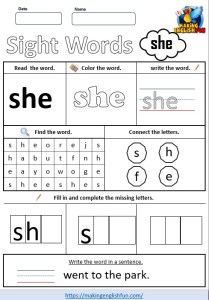 FREE Printable Kindergarten Dolch Sight Word List:Making English Fun